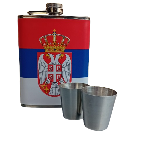 Pljoska set Srbija sa dve čašice 240ml