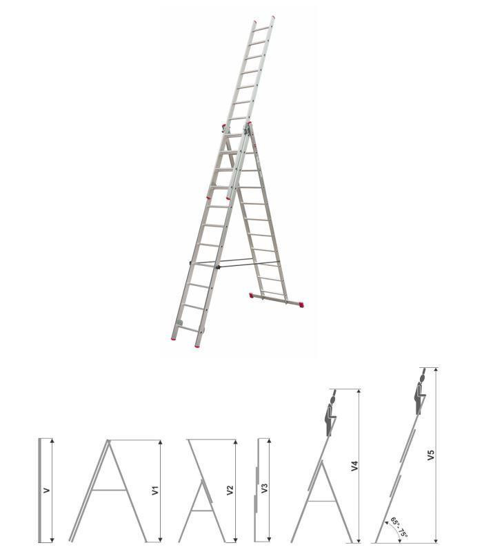 Merdevine Aluminijumske 3x9 Nexsas