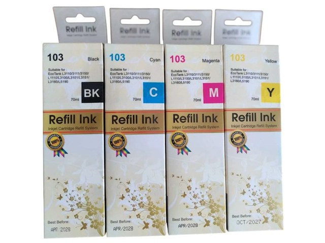 INKJET EP 103/E103 Dopuna BlackSINO boja bocica sadrži 70 ml mastila za Epson EPIJ103SC