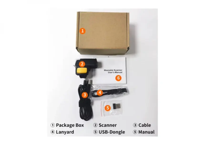 POS-BSH500 GMB 2d/OCR CMOS Warehouse Finger barcode scanner, barkod skener, 600mAh, 1MP, BT/WiFi