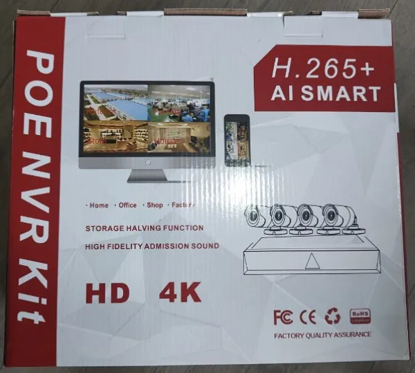 GEMBIRD CAM-IP5MP-POEKIThi4W HI EASY GMB kamera 5 mpix set full color IP 4 kamere POE NVR sa mikr