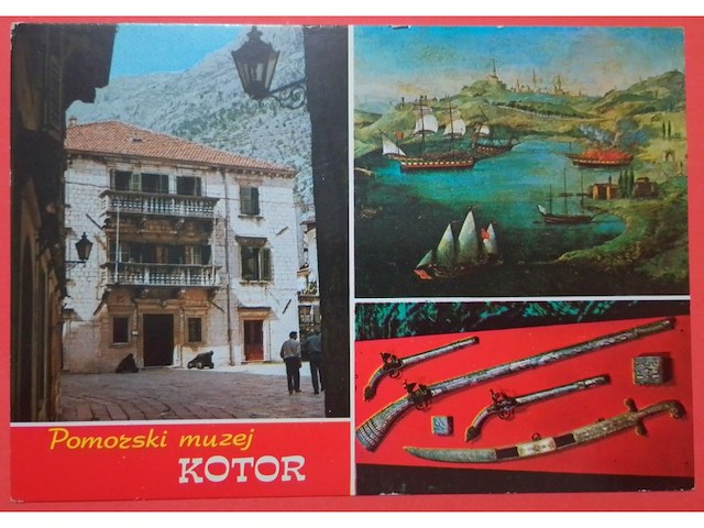 KOTOR-POMORSKI MUZEJ -STARA RAZGLEDNICA (čista)