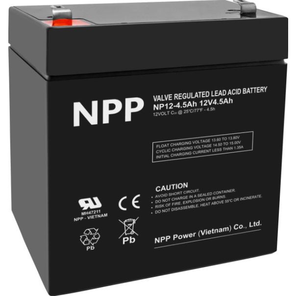 NPP NP12V-4.5Ah, AGM BATTERY, C20=4.5AH