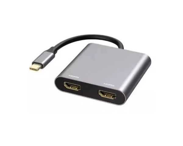 E-GREEN Adapter USB 3.1 tip C (M) – 2 x HDMI