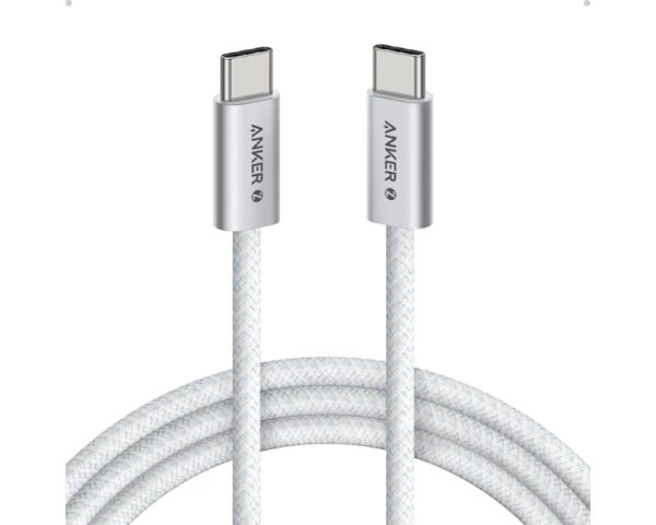 ANKER Zolo USB tip-C kabl M/M 1m, za Apple, super brzo punjenje 240W/480Mbps, pleteni, beli