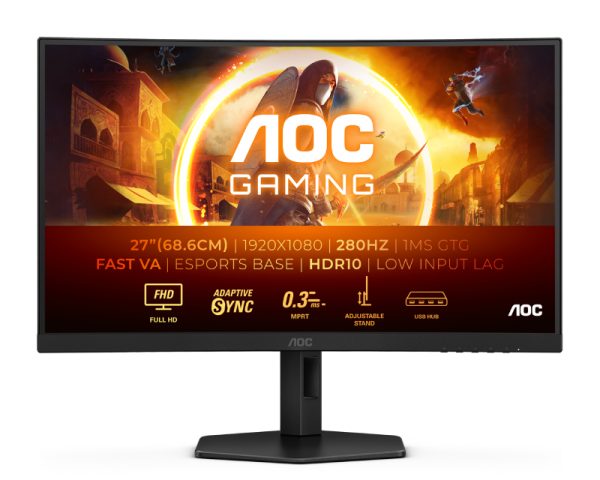 AOC 27 inča C27G4ZXU FHD 1920×1080 Fast VA 280 Hz zakrivljeni gaming monitor