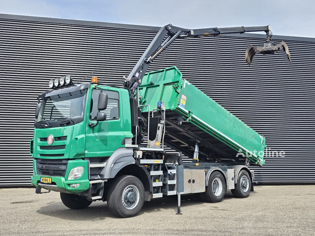 DAF TATRA 6X6 / T158/II / 2 SIDE TIPPER - HMF Z CRANE kiper