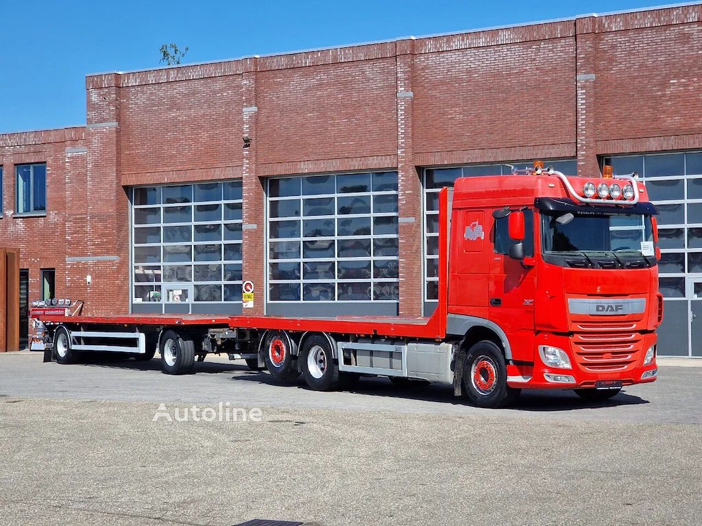 DAF XF 410 6x2 SpaceCab - Flatbed - Euro 6 + 2 axle trailer BPW kamion s ravnom platformom