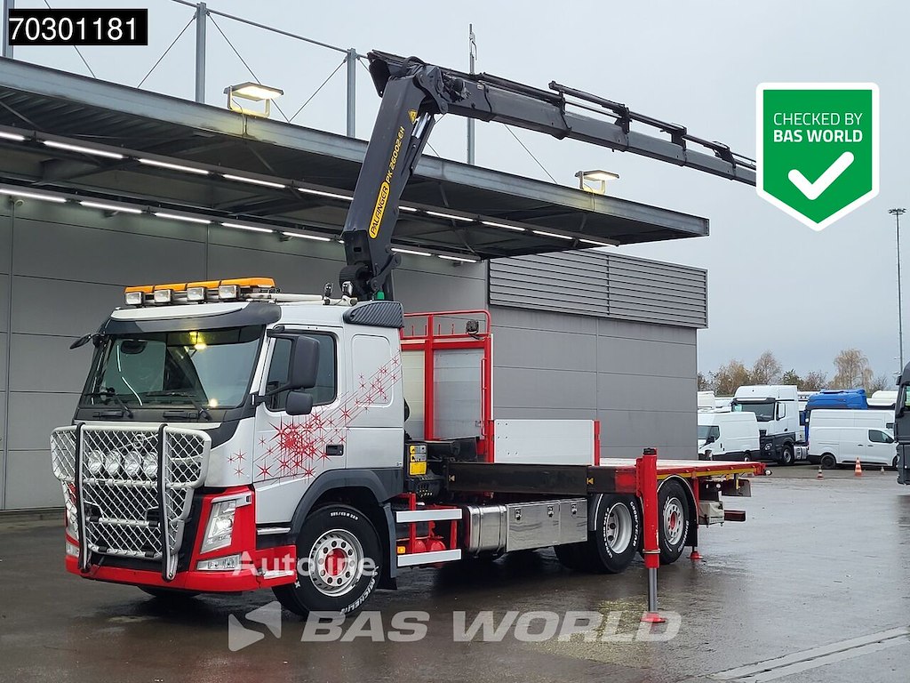 Volvo FM 410 FM 6X2 Palfinger PK 26002-EH E Kran Crane Lift +steering kamion s ravnom platformom