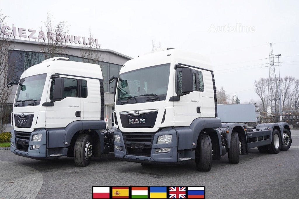 MAN TGS 35.420 8×2 / Chassis 6.4 m / 3 steered axles / 2 units kamion šasija