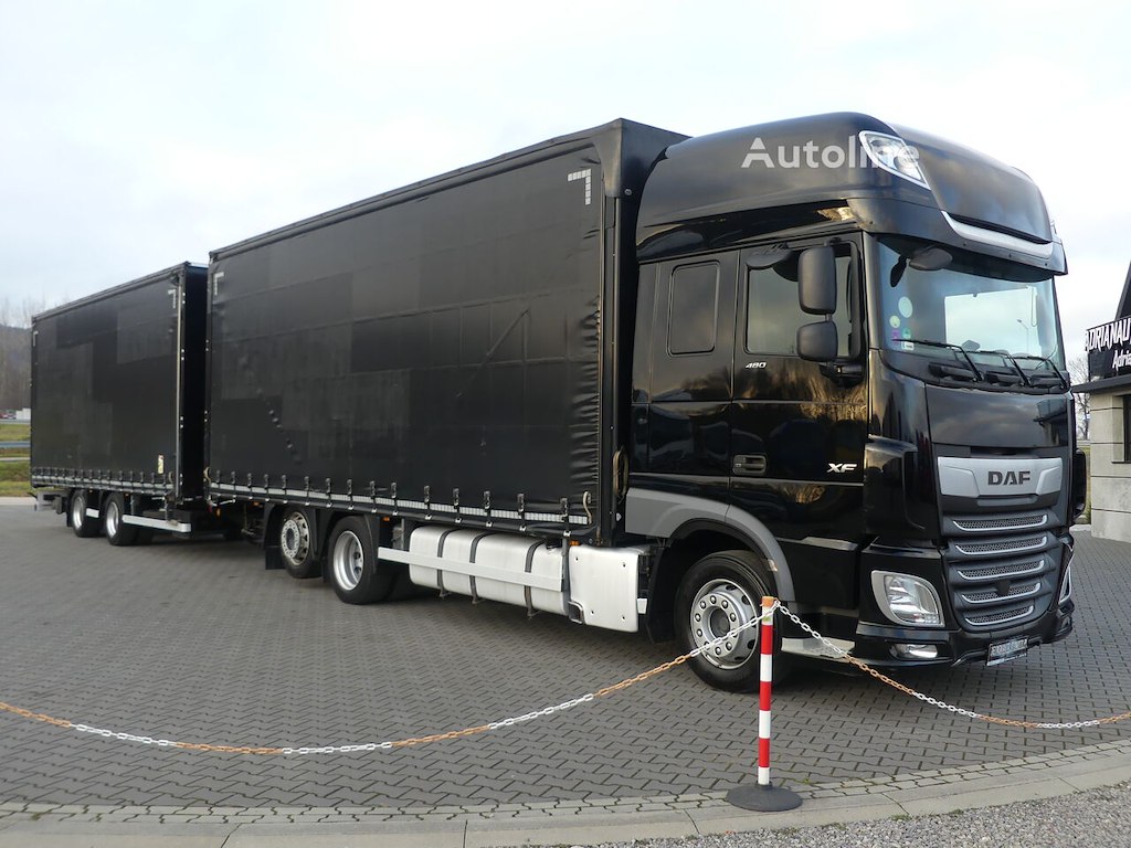 DAF XF 106.480 / EURO 6 / ZESTAW PRZEJAZDOWY / TANDEM / kamion sa klizna zavesa cerada + prikolica sa kliznom ceradom