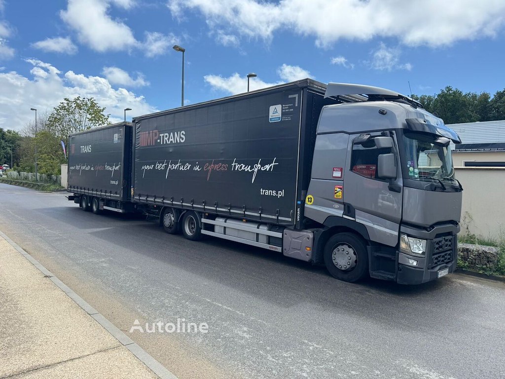 Renault T460 kamion sa klizna zavesa cerada + prikolica sa kliznom ceradom