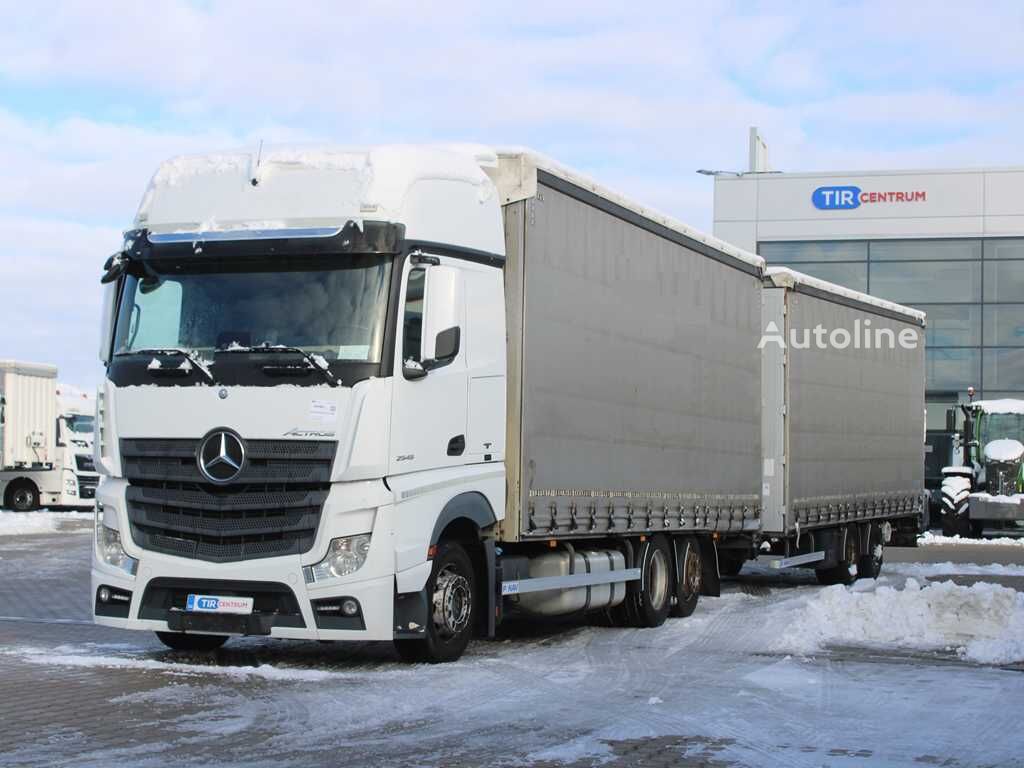 Mercedes-Benz Actros 2545, 6X2, EURO 6, AIR SUSPENSION, DRIVE-THROUGH + PANAV kamion s ceradom + prikolica sa ceradom