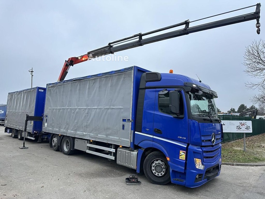 Mercedes-Benz Actros 2645 6x2 105m³ JUMBO + RETARDER + CRANE PALFINGER PK 19.0 kamion s ceradom + prikolica sa ceradom