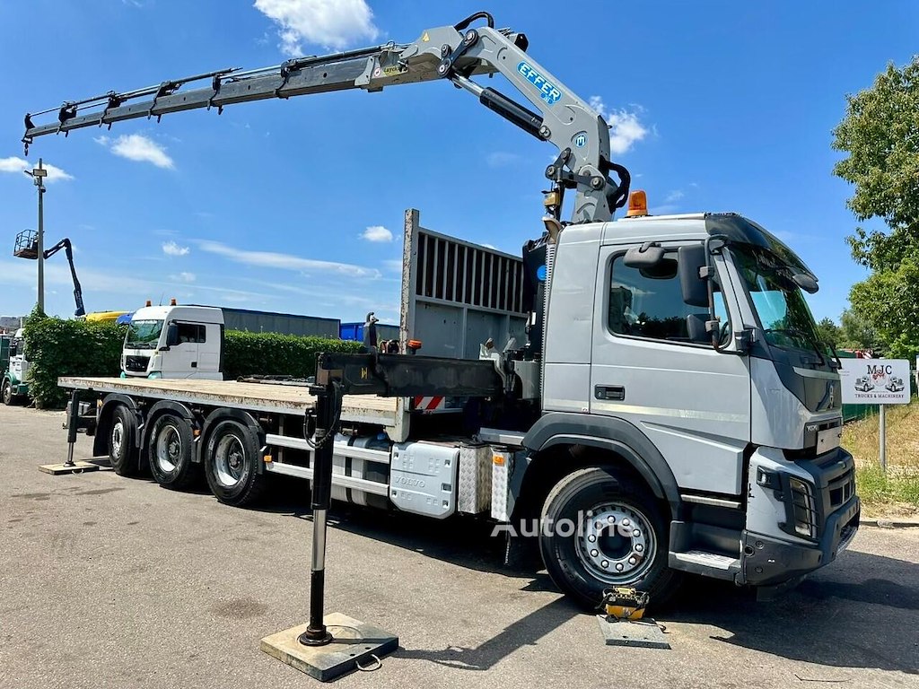 Volvo FMX 330 8x4 TRIDEM + CRANE EFFER 265 / 6S - PLATFORM 7m50 - EURO kamion platforma