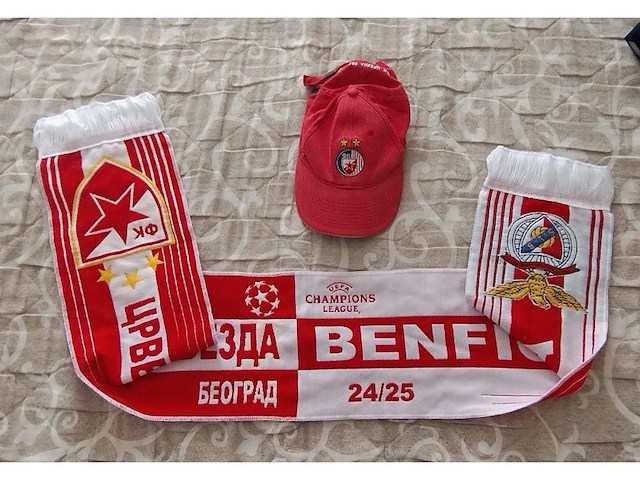 FK Crvena Zvezda - FC Benfica šal + Kačket