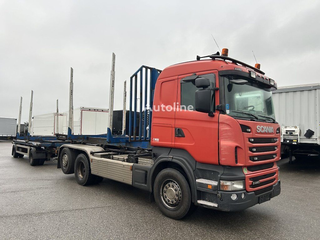 Scania R440 6x2 Abroller, Schalter ,Retarder, E5, lenk,lift Hyva Lift, kamion za prevoz drva