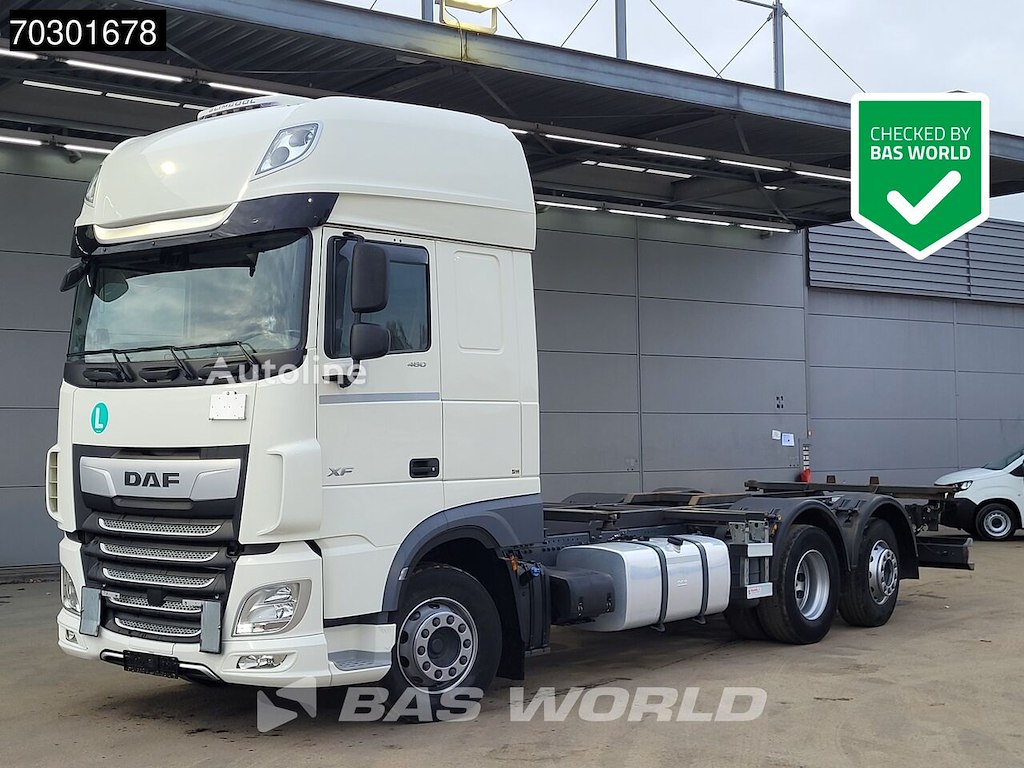 DAF XF 480 6X2 FAN Retarder Lift+Steering Axle Full Air Euro 6 vozilo za prevoz kontejnera