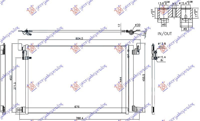 HLADNJAK KLIME 2.0/3.0 TFSI - 3.0 TDI (676x444x12)