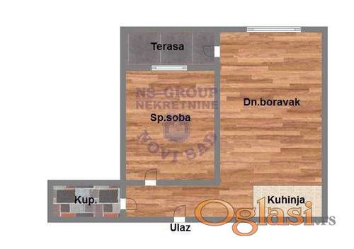 Dvosoban, 40m2 Sremska Kamenica