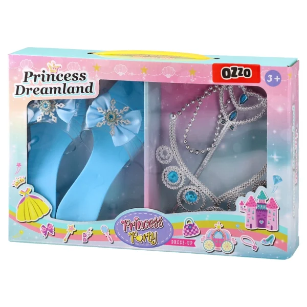Princess Dreamland, set za ulepšavanje, papuče i ogrlica, plava