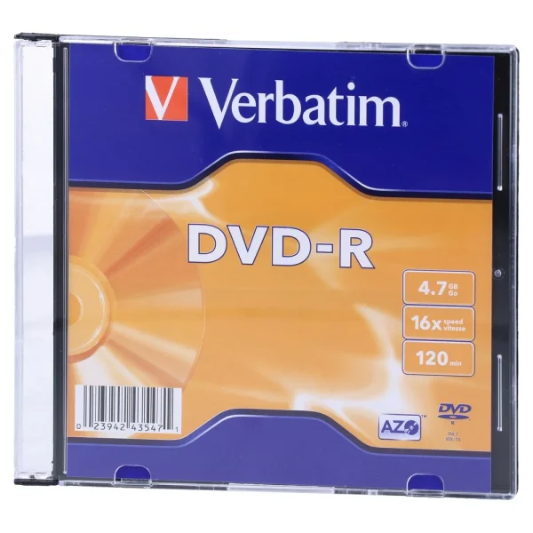 DVD-R, 4.7GB, 16X, sa slim kutija, Verbatim