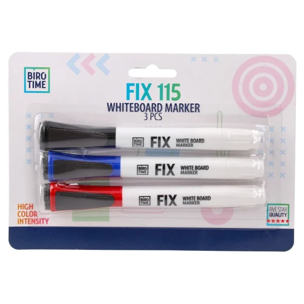 Fix 115, marker za belu tablu sa magnetom i brisačem, blister, miks, 3K