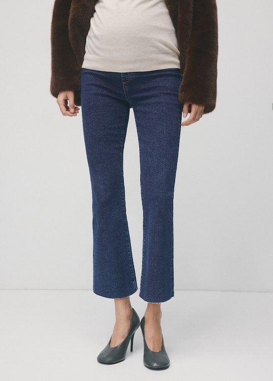 MATERNITY FLARED CROPPED JEANS