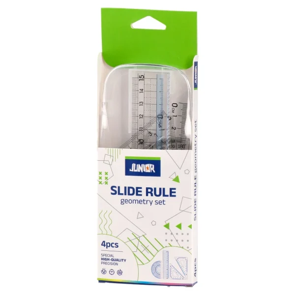 Slide rule, set lenjira, transparentan, 15cm, 4K