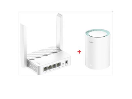 CUDY Cudy SET WR300 N300 Wi-Fi Router + M1300 1-pack AC1200 MESH