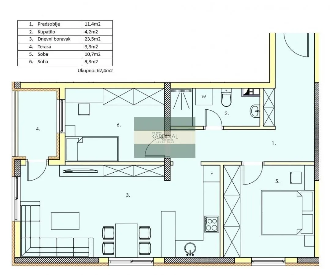 Prodaja, dvosoban stan, 62m², Centar, Jagodina