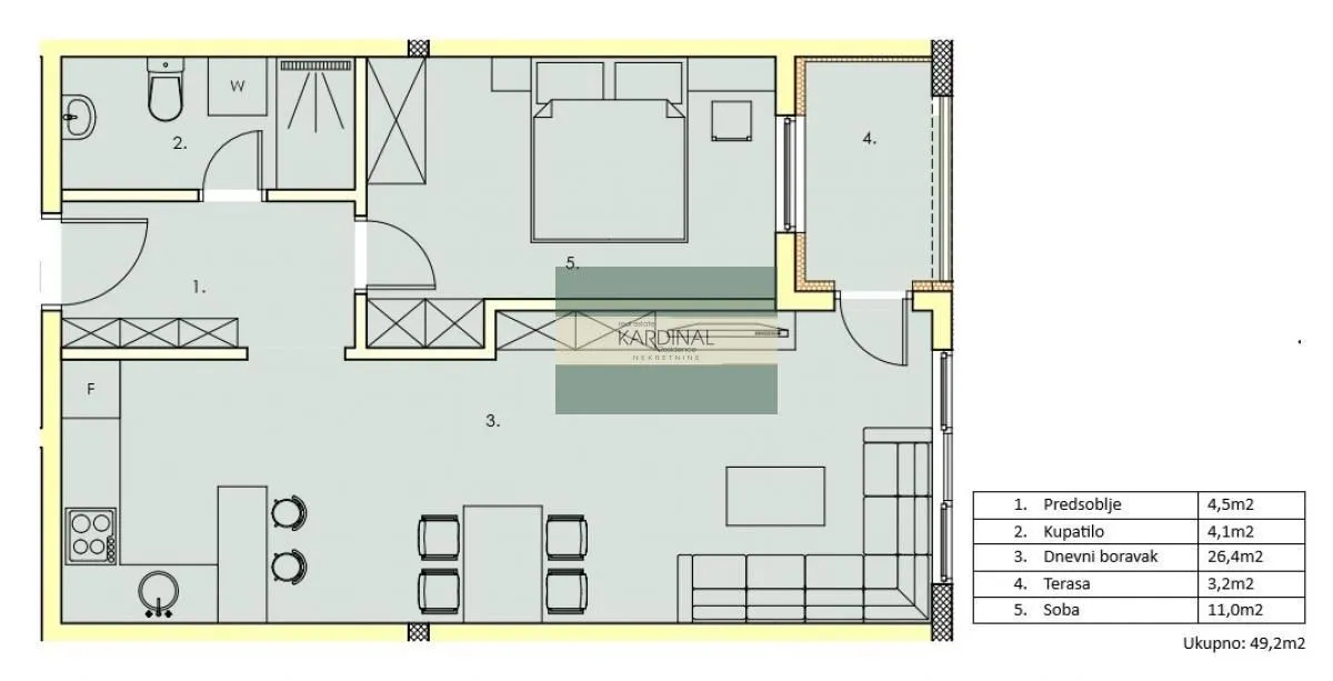 Prodaja, jednosoban stan, 49m², Centar, Jagodina