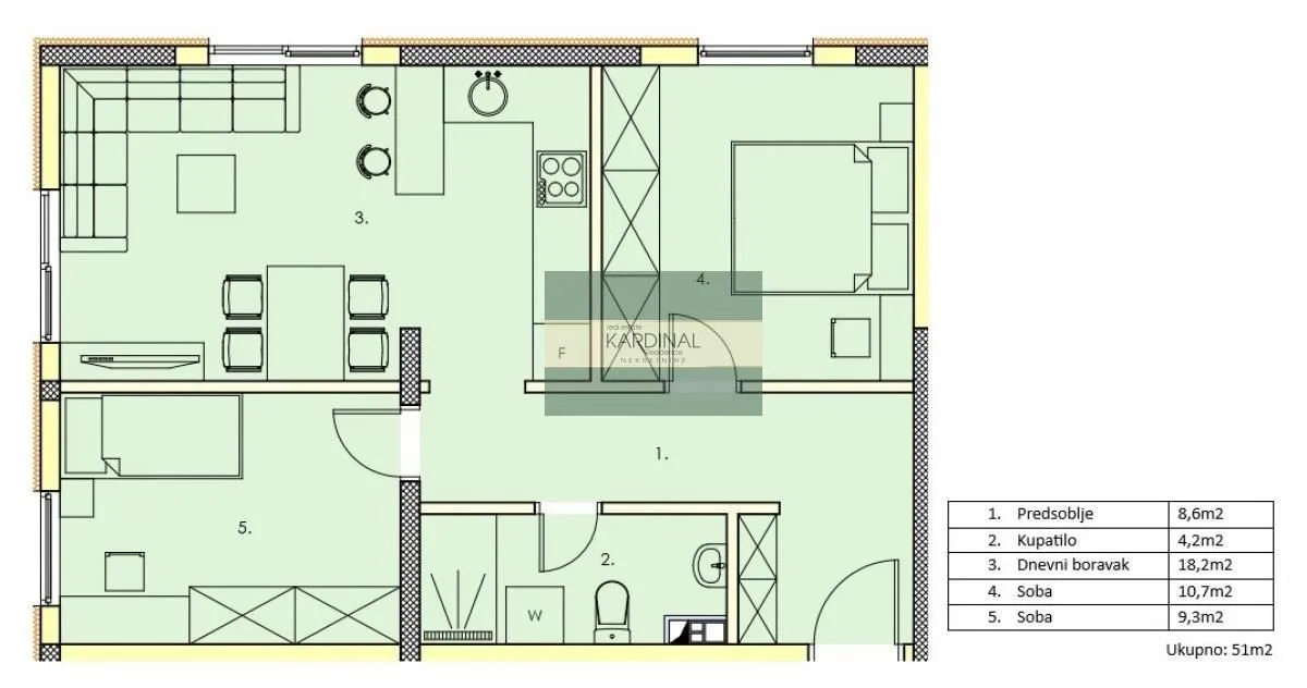 Prodaja, dvosoban stan, 51m², Centar, Jagodina