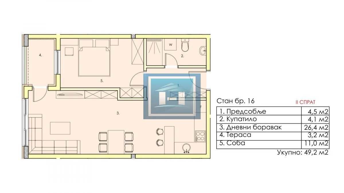 Prodaja, jednosoban stan, 49m², Centar, Jagodina