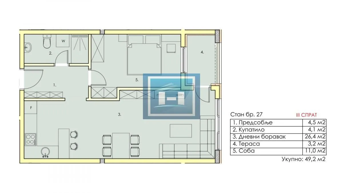 Prodaja, jednosoban stan, 49m², Centar, Jagodina