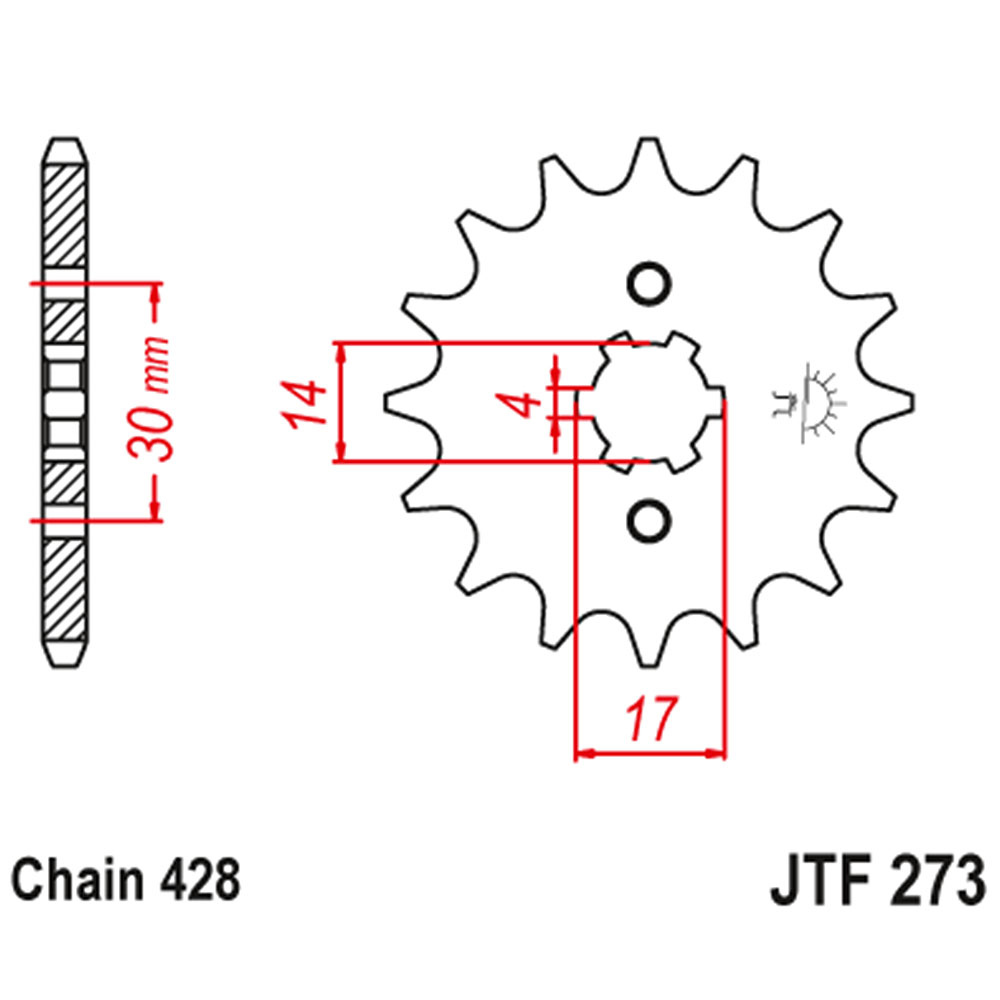 Prednji lančanik JT JTF273-15 (428) 15 zuba