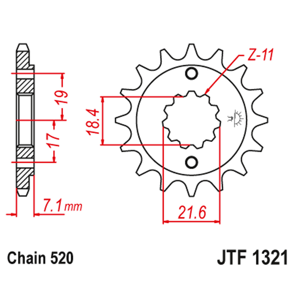 Prednji lančanik JT JTF1321-13 (520) 13 zuba