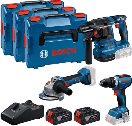 Bosch akumulatorski set alata GSR 18V-65 + GBH 18V-22 + GWS 18V-8 + 2x GBA 18V 5,0Ah + 3x L-BOXX ( 0615A5009G )