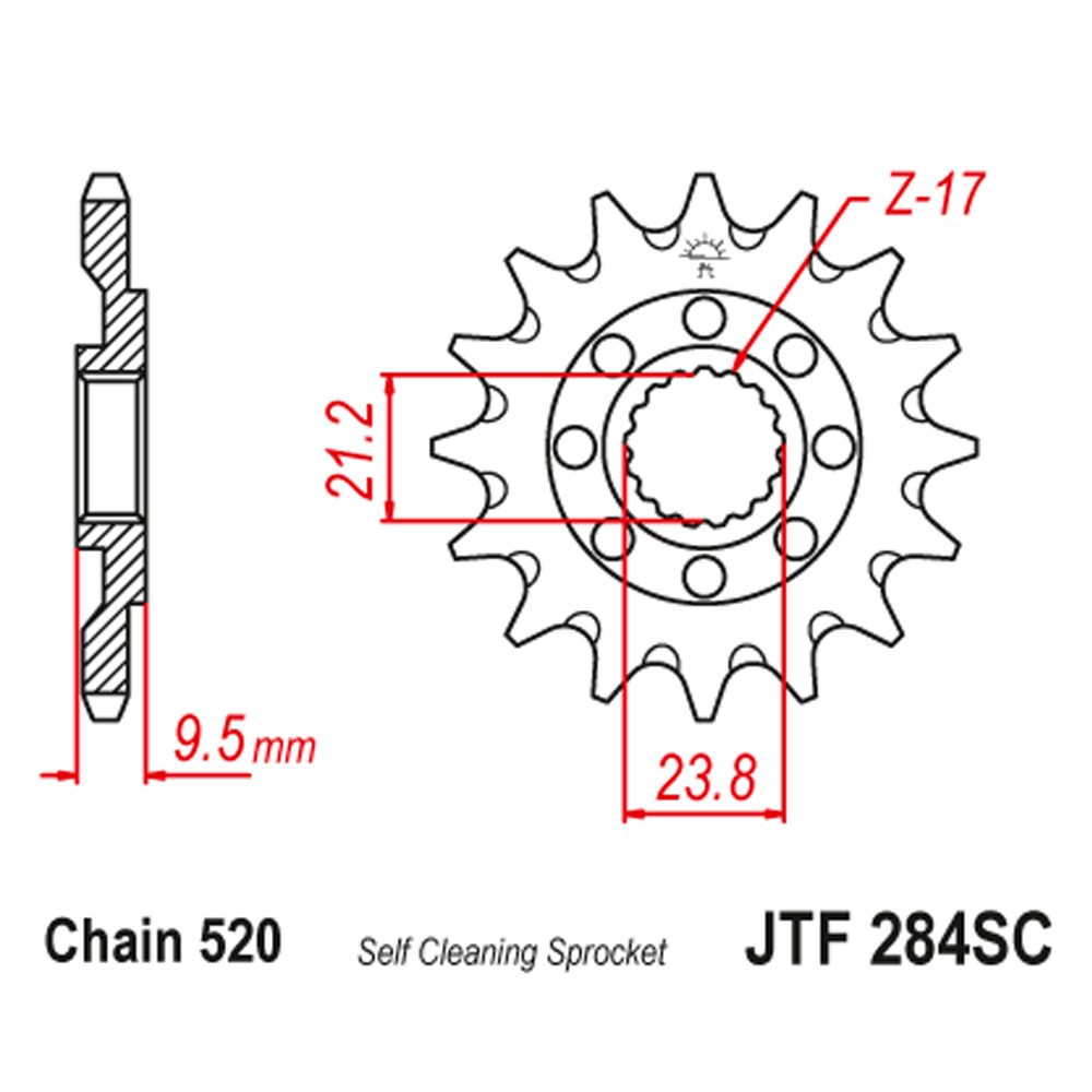 Prednji lančanik JT JTF284-13 (520) 13 zuba