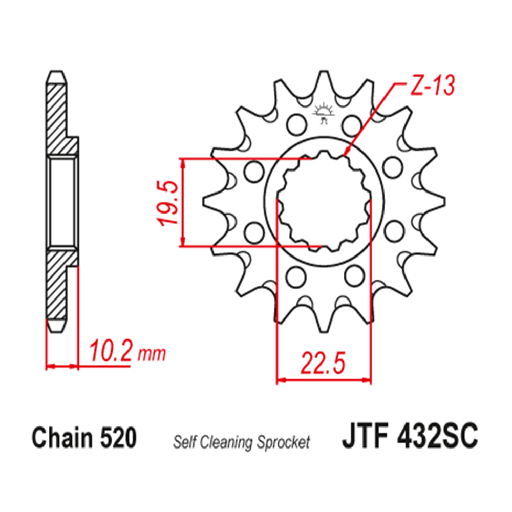 Prednji lančanik JT JTF432.14SC-50-32032 (520) 14 zuba