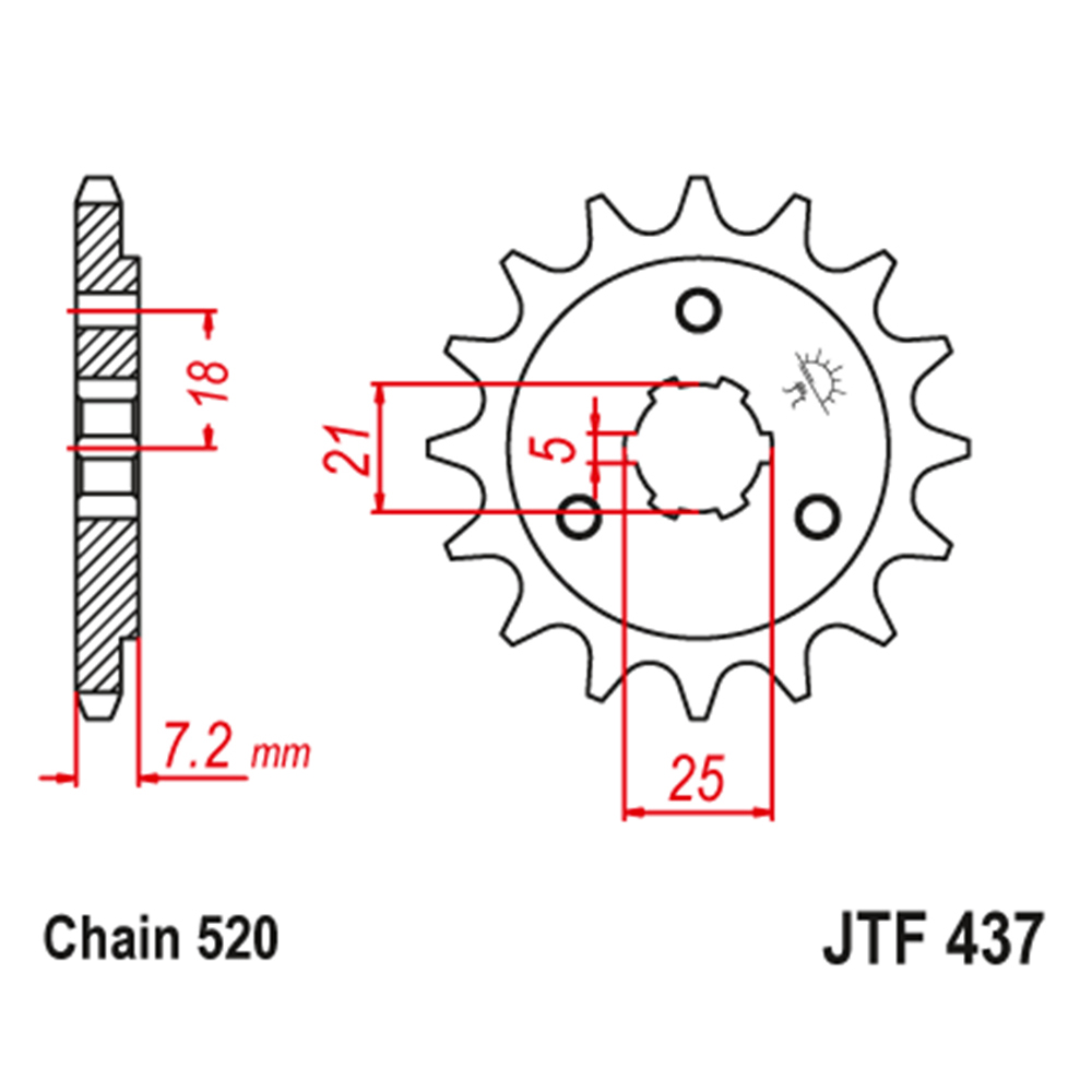 Prednji lančanik JT JTF437-16-50-32004 (520) 16 zuba