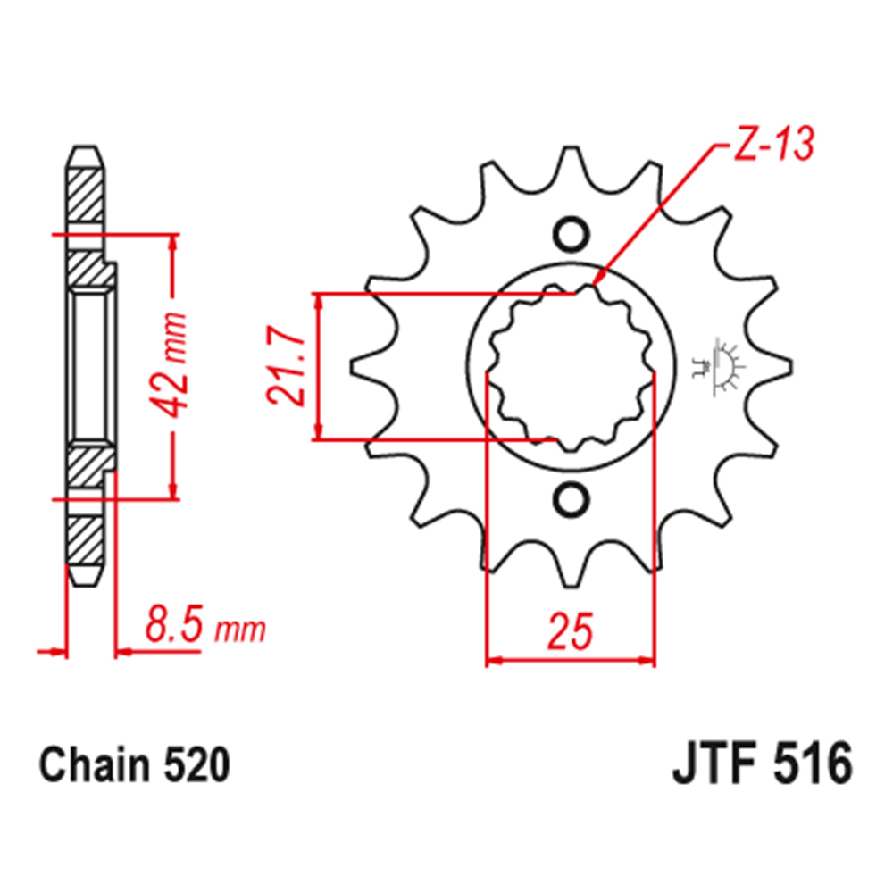 Prednji lančanik JT JTF516-15-50-32002 (520) 15 zuba
