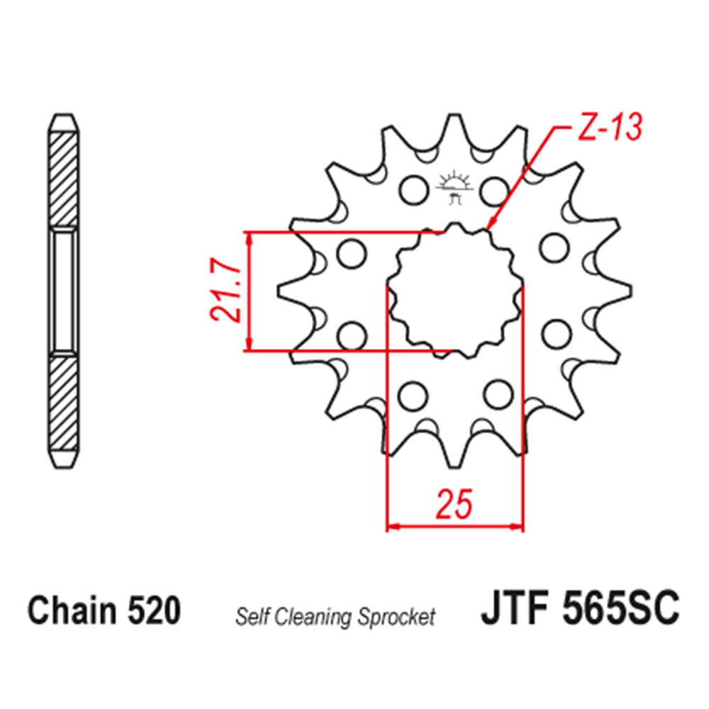 Prednji lančanik JT JTF565-13-50-32006 (520) 13 zuba