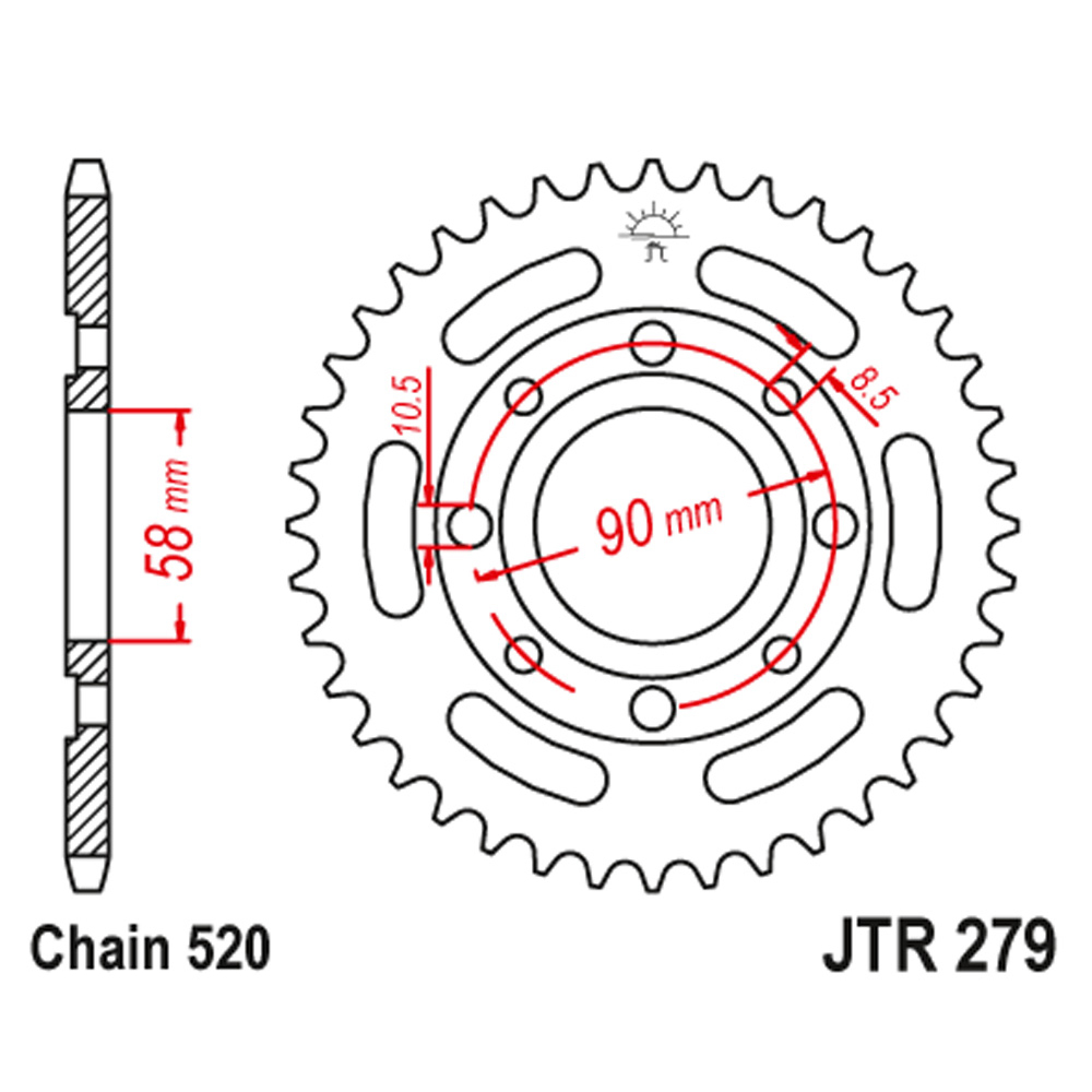 Zadnji lančanik JT JTR279-31-50-32013 (520) 31 zub