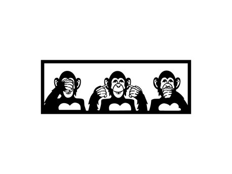 WALLXPERT Zidna dekoracija Three Monkeys - M