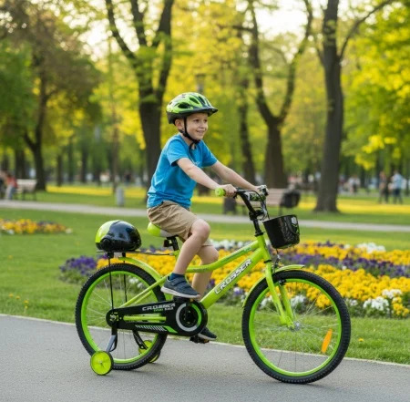 Deciji bicikl sa pomoćnim točkovima Crosser 724-20 zelena