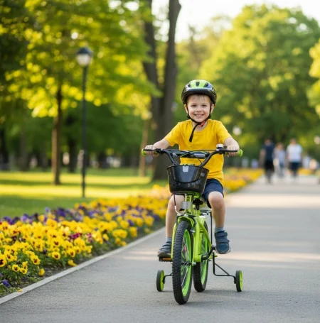 Deciji bicikl sa pomoćnim točkovima Crosser 724-16 zelena