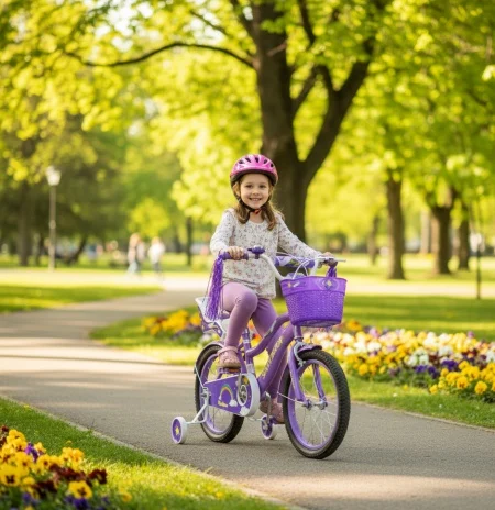 Deciji bicikl sa pomoćnim točkovima Pony Bike 723-16 ljubicasta