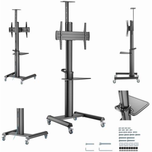 TVS-70T-02 Gembird Mobilni sto sa tockicima, 37-70, crne boje