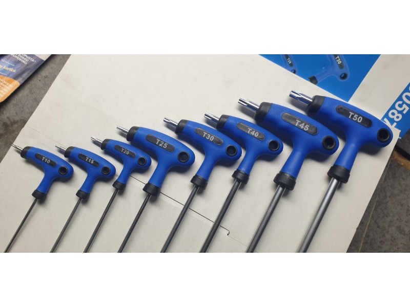 Set dugačkih torx imbusa sa -ručkom-T10-T50 -8kom- Geko